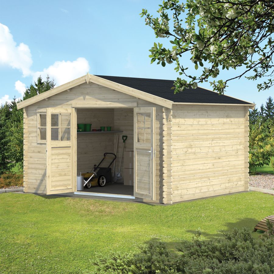 BELAIA 10,8m2 - 28 mm Garden Log Shed