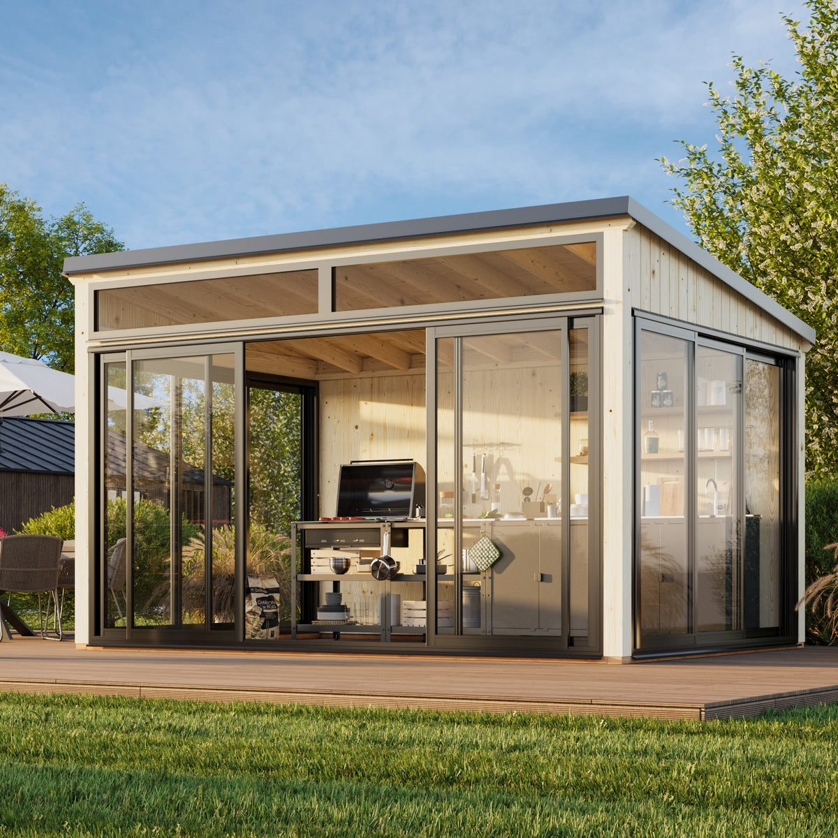 Saga S (4,2x3m|11,6m2|120x120mm ) Compact Detached Garden Conservatory ...