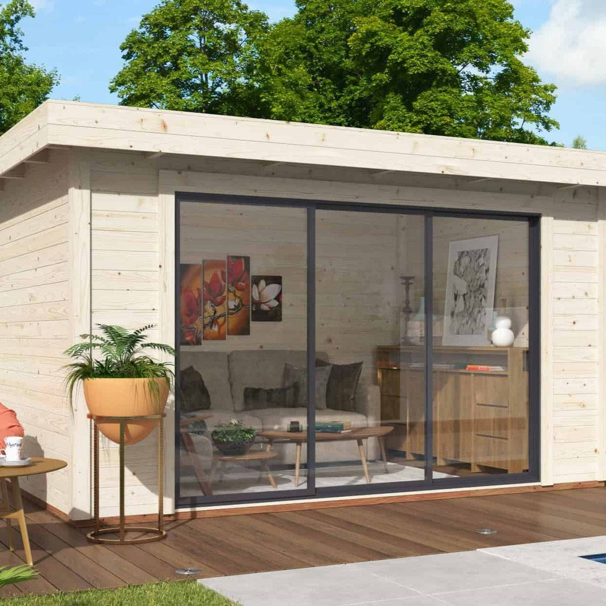 Lydia M (4x3m | 10.8m2 | 28mm) Summer House with Sliding Doors | Palmako UK
